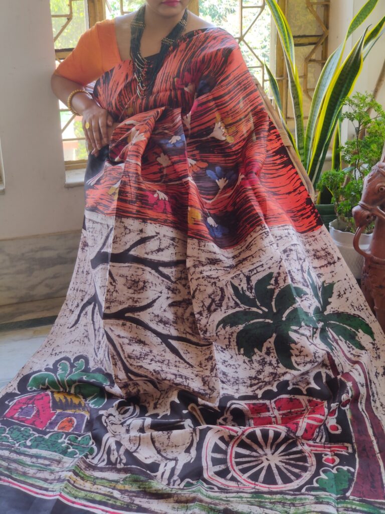 Exclusive Hand Batik On Pure Silk | Handcrafted in Bengal