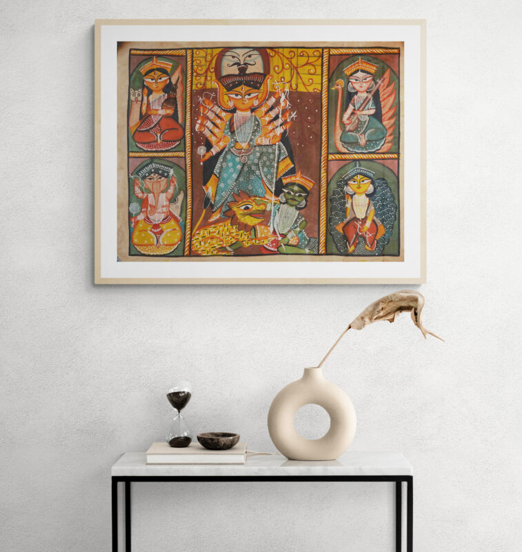 AUTHENTIC PATACHITRA PAINTING DURGA PATA 100% HAND PAINTED ...